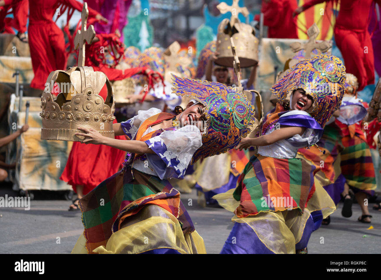 27/01/2019 Iloilo City,Philippines.The culmination of Dinagyang,one of ...