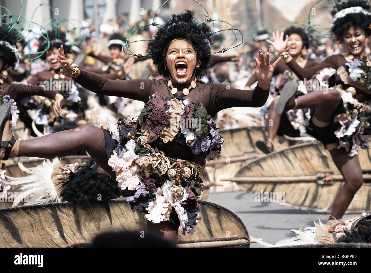 27/01/2019 Iloilo City,Philippines.The culmination of Dinagyang,one of ...