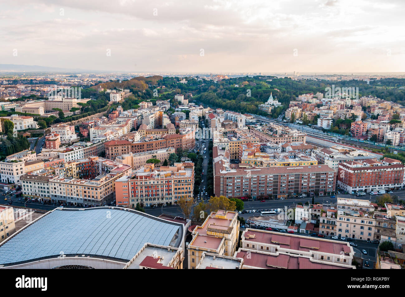 Rome cityscape urban skyline view from above with lots of history, arts ...