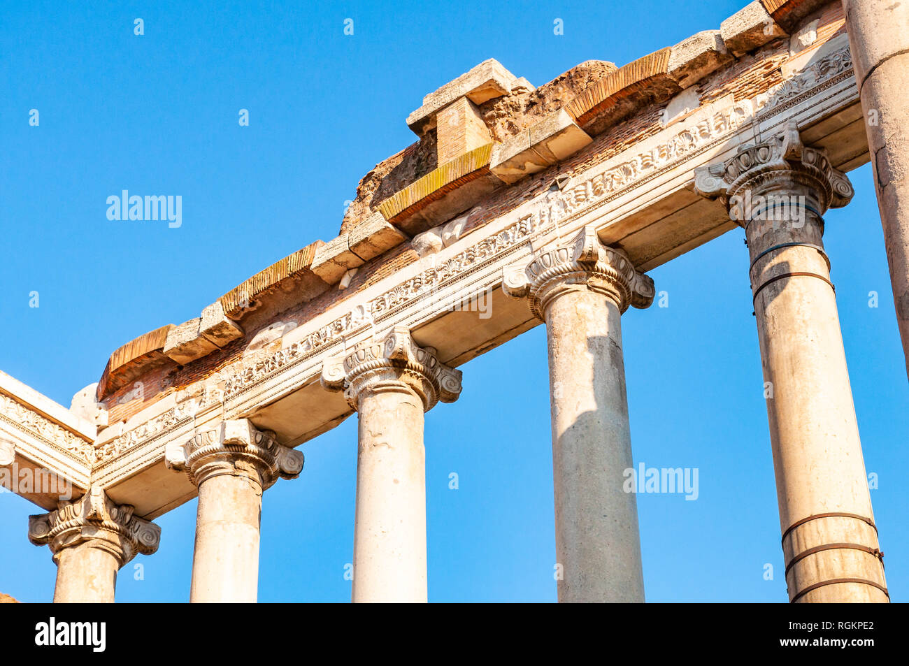 Rome, Italy - November 17, 2018: The Temple of Saturn was an ancient ...