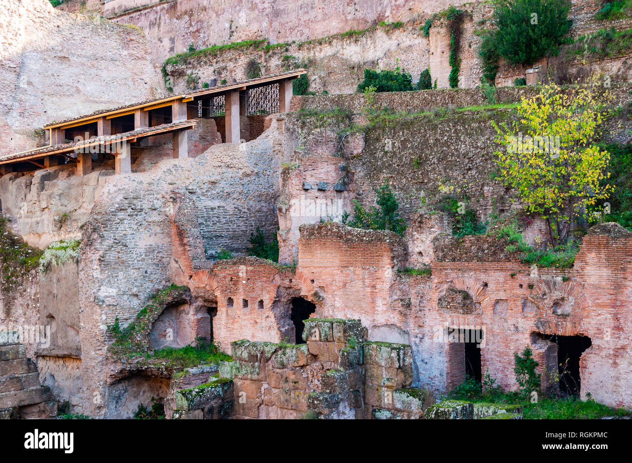 Ancient Roman ruins and remains of a famous palaces and buildings at ...