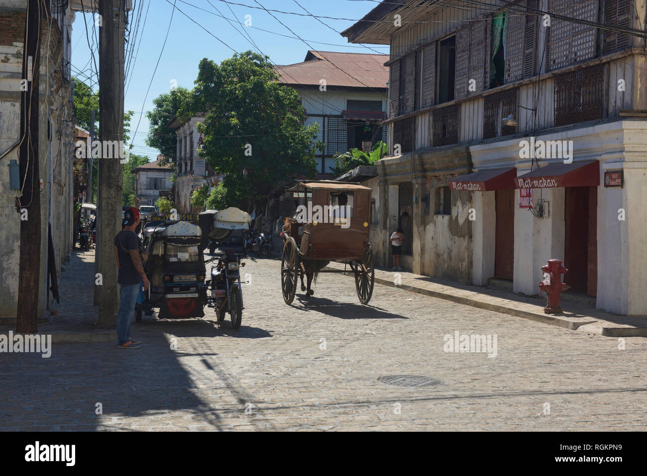 Kalesa horse carriage in historic Vigan, Ilocos Sur, Philippines Stock ...