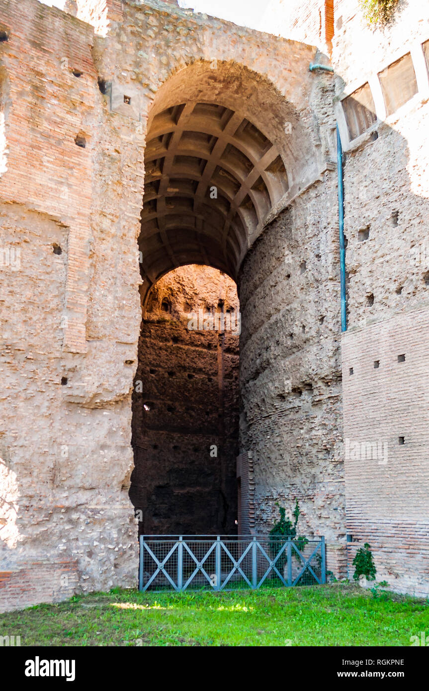 Rome, Italy - November 17, 2018: Arches gallery hall in Domus Severiana ...