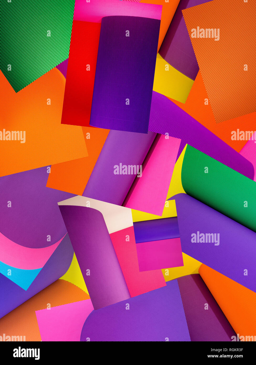 Abstract background of sheets of colored paper, for decoration, for ...