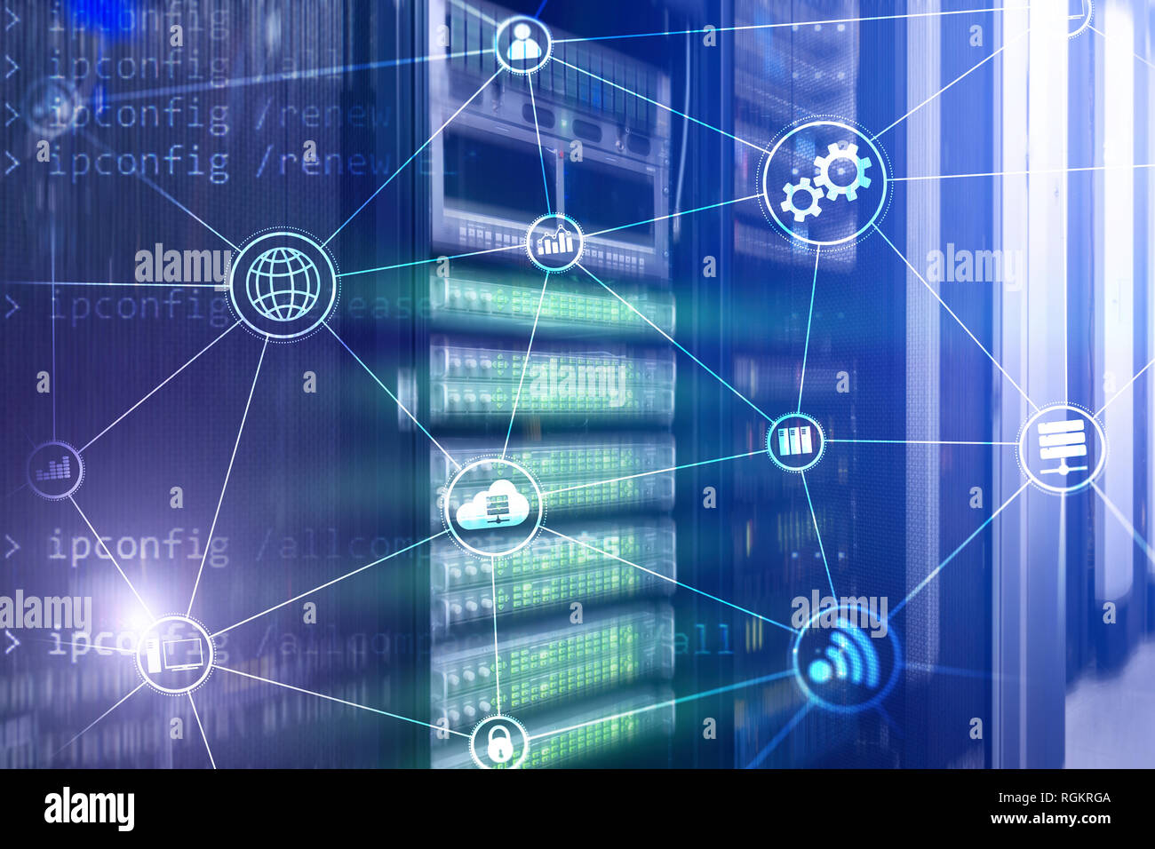 Technology infrastructure cloud computing and communication. Internet ...