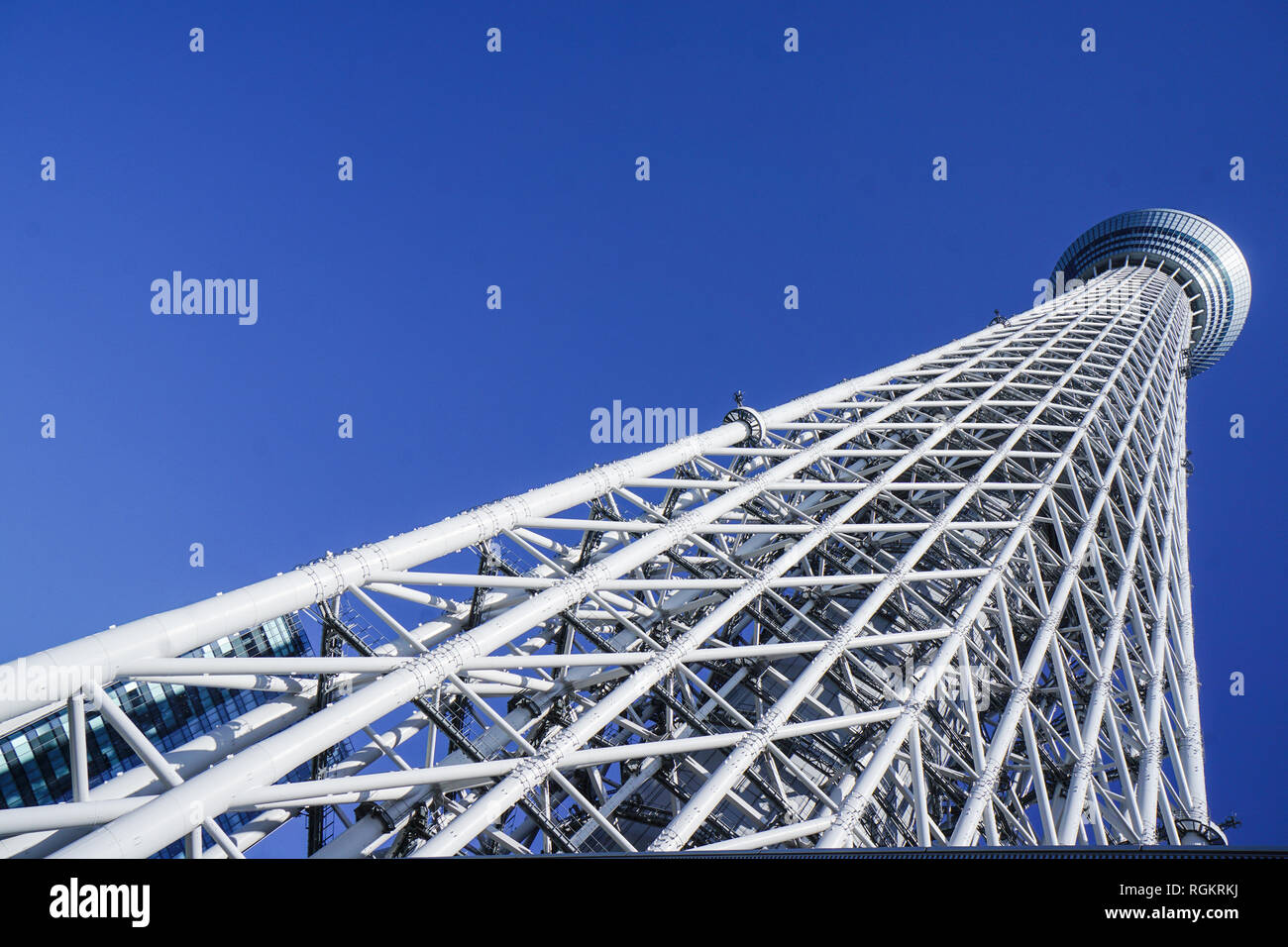 Tokyo Skytree tower viewed from bottom, a famous modern tower and ...