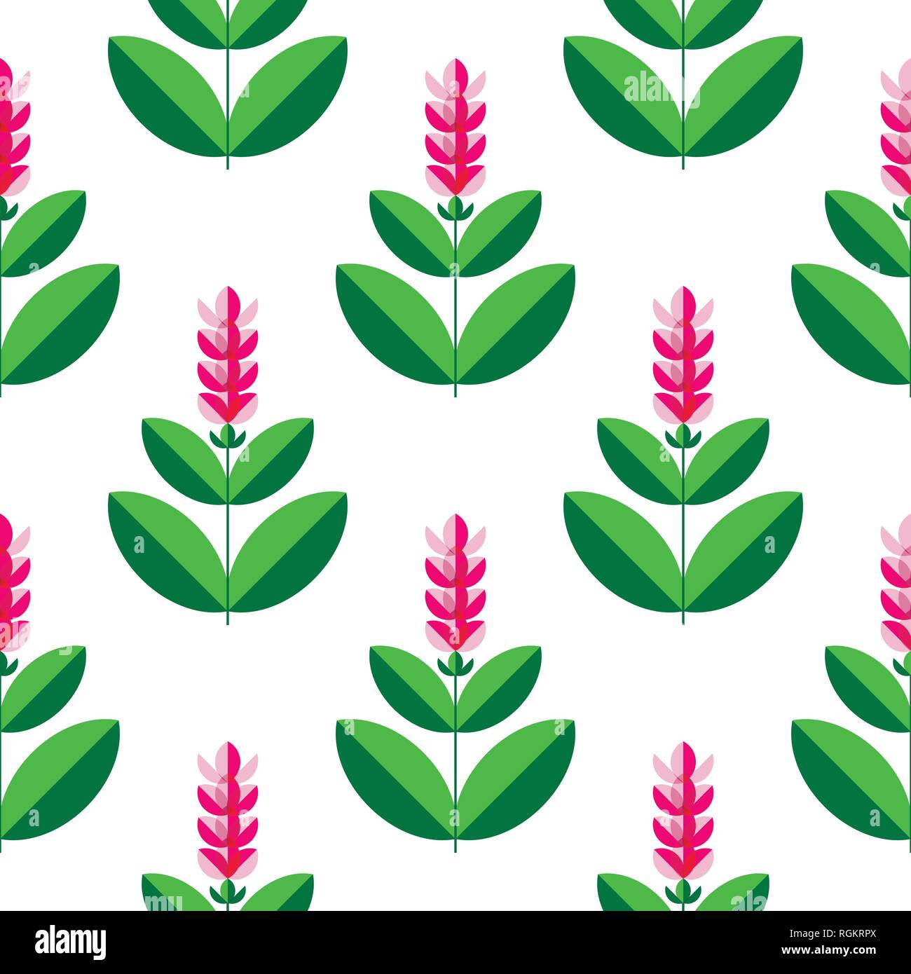 Turmeric, curcuma Plant with a flower. Stylized illustration. Seamless ...