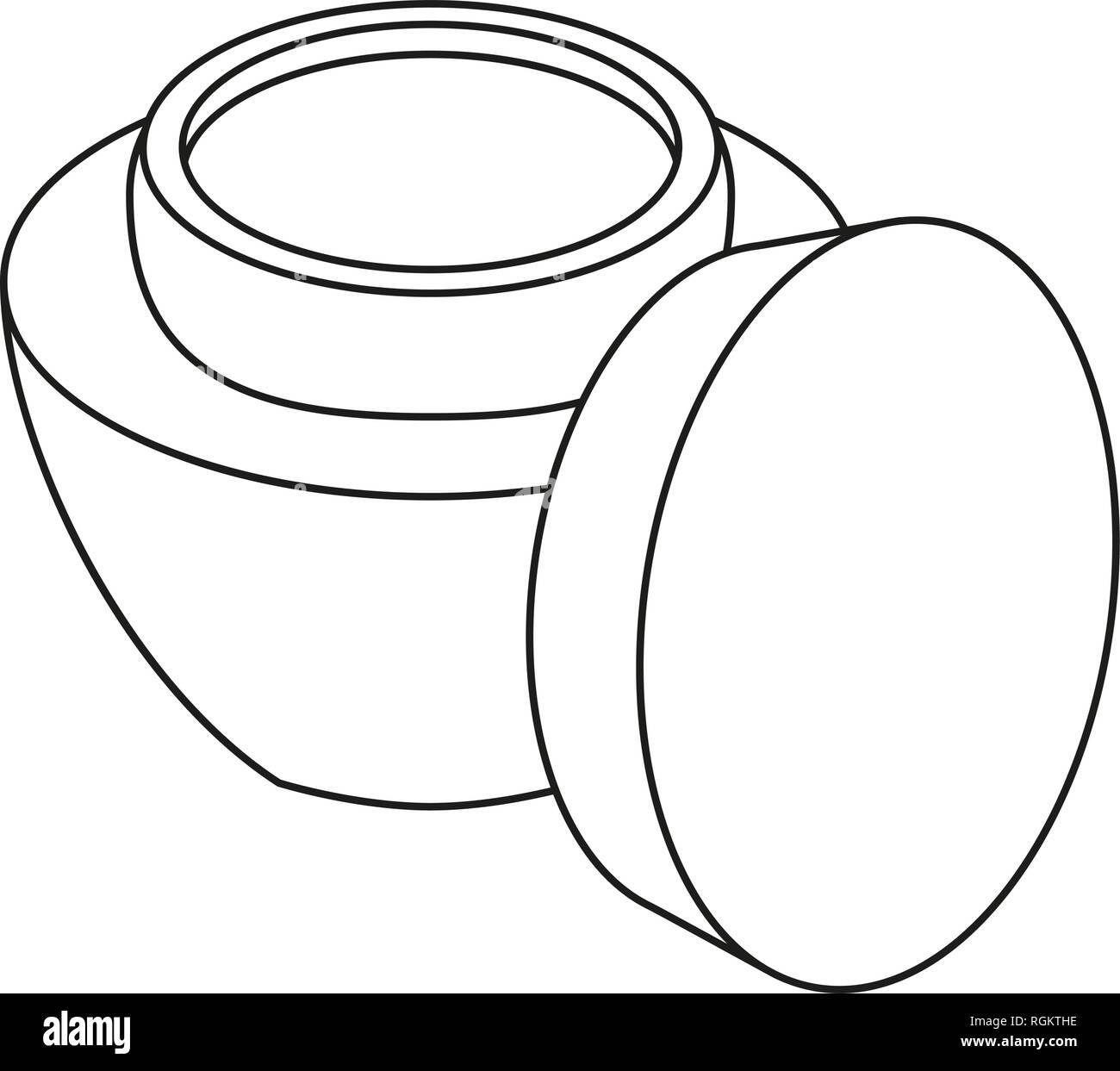 Line art black and white open face cream jar Stock Vector Image & Art ...