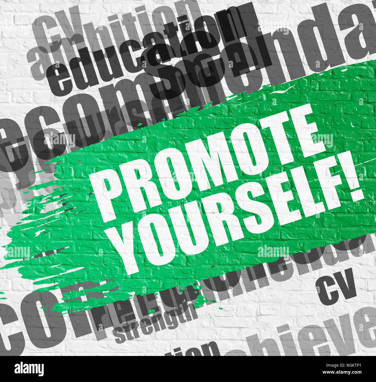 Business Education Concept: Promote Yourself - on White Wall with Word ...