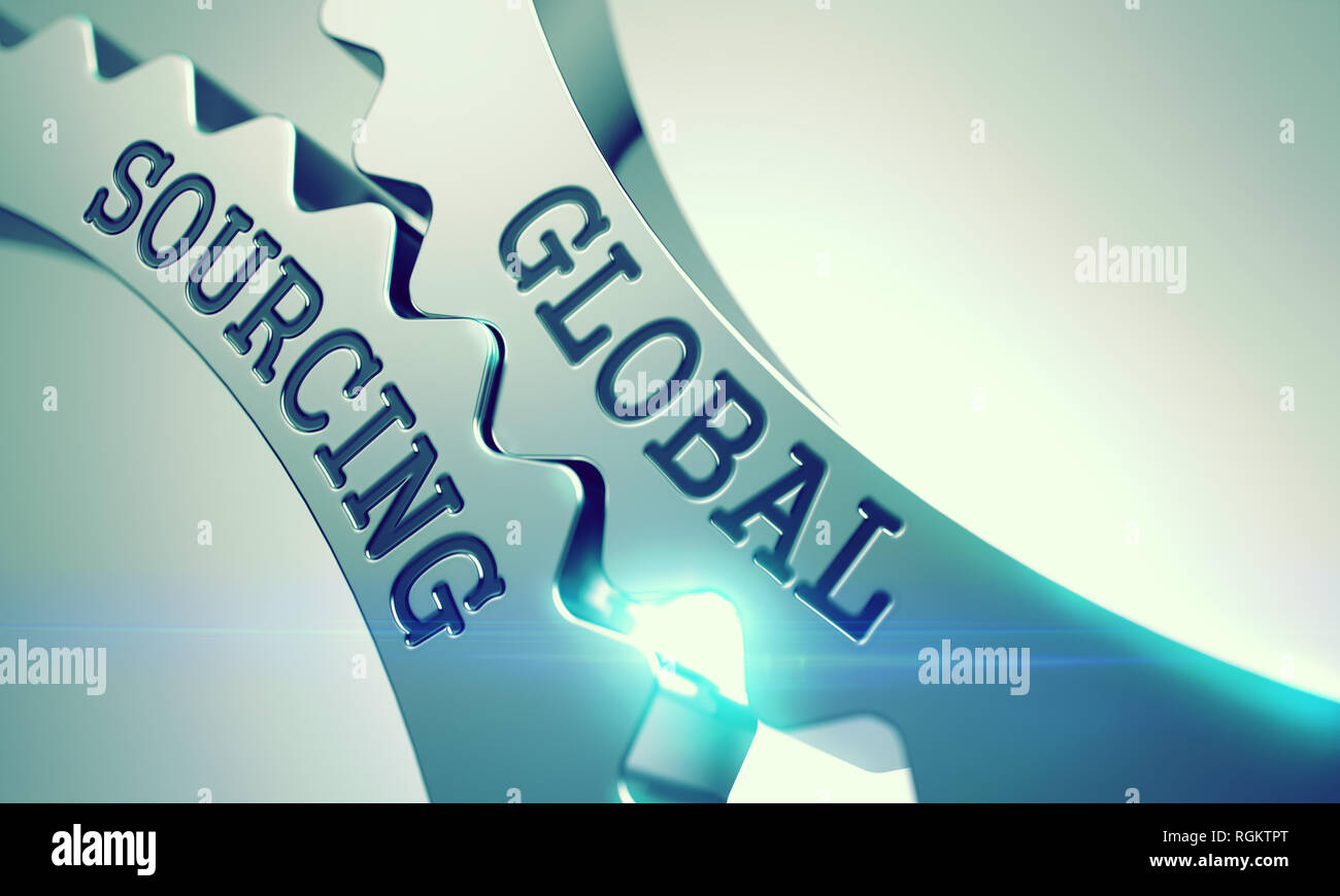 Global Sourcing - Illustration with Lens Effect. Global Sourcing on ...