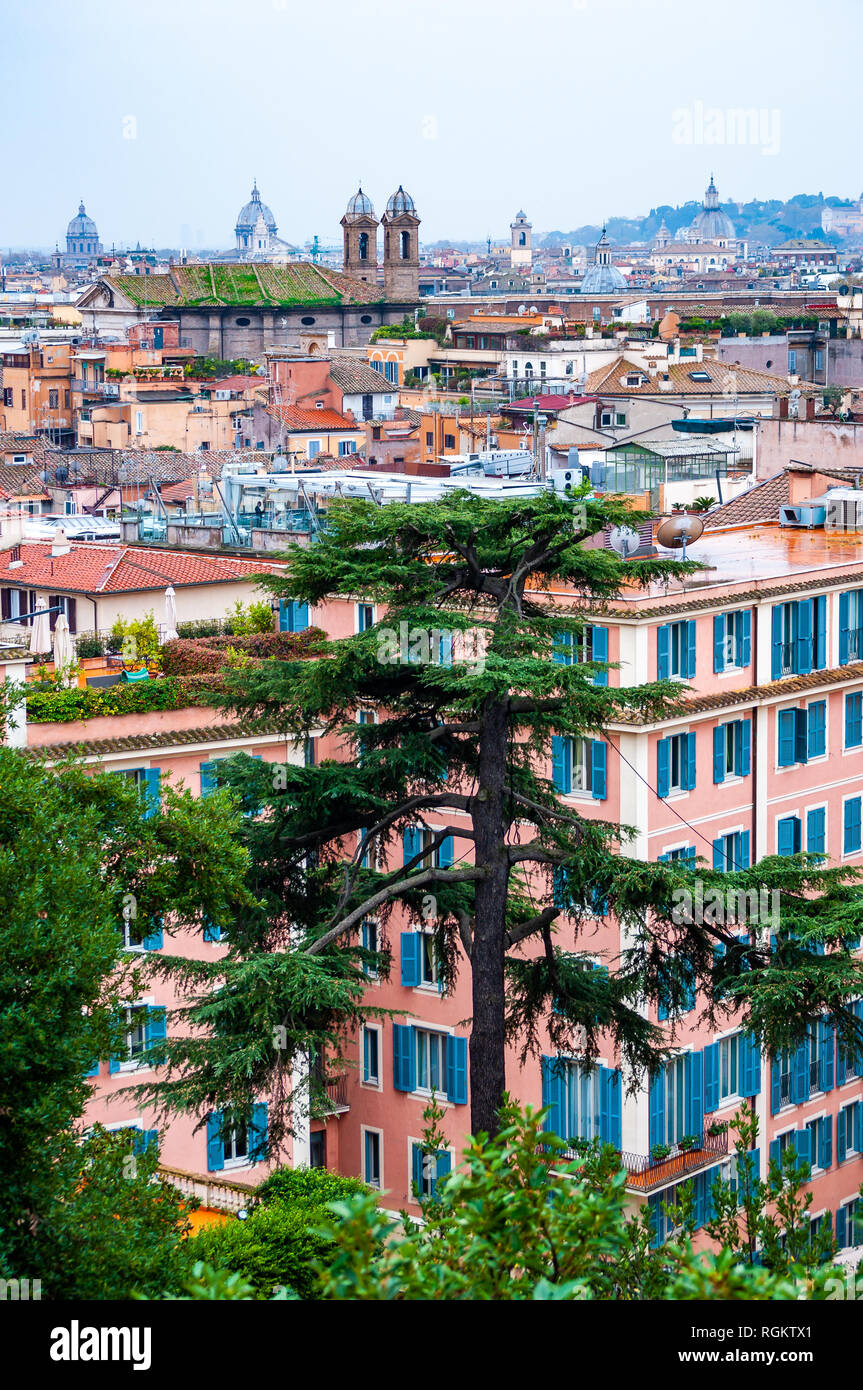 Rome cityscape urban skyline view from above with lots of history, arts ...