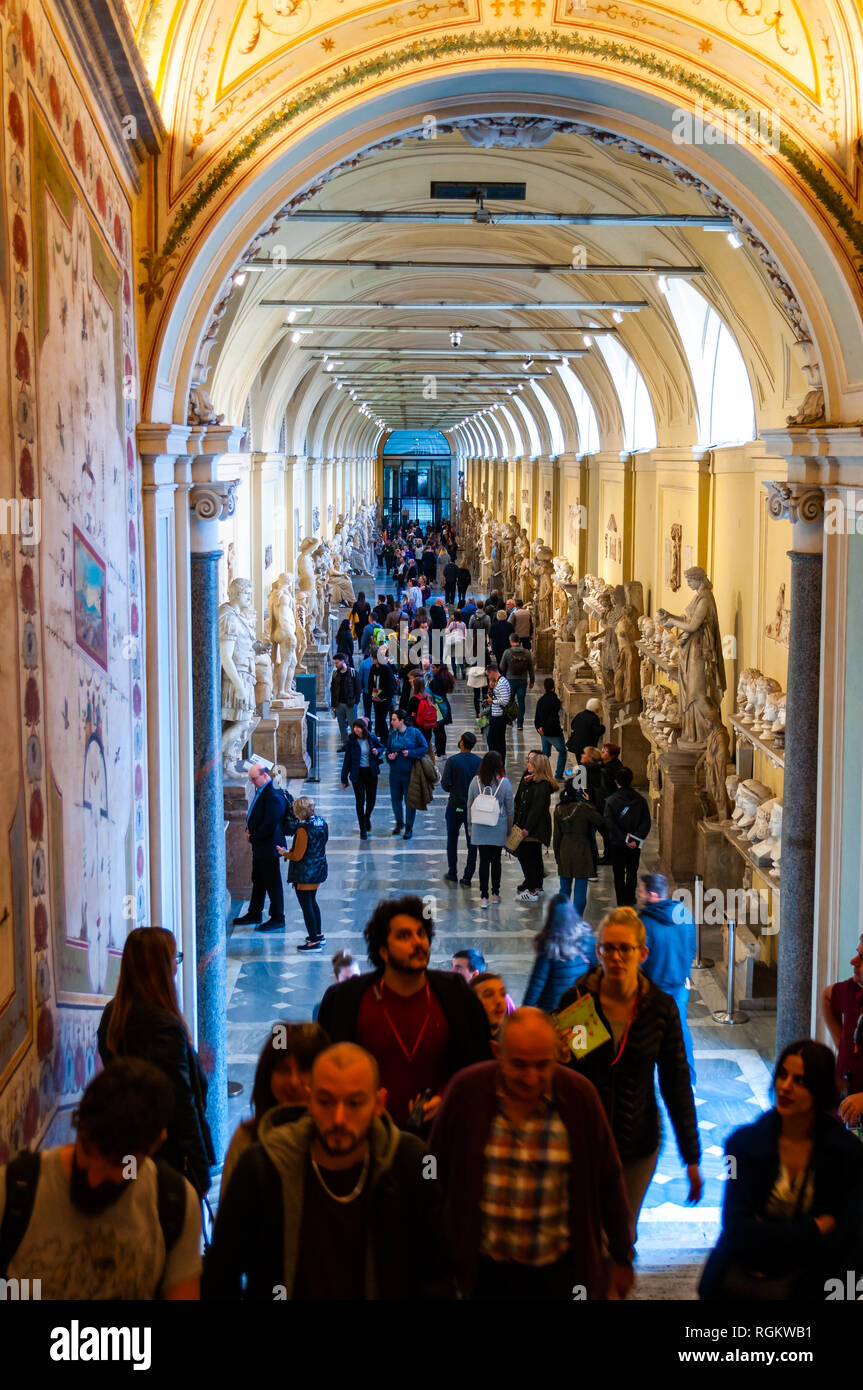Vatican, Rome, Italy - November 16, 2018: Corridor of Museum ...