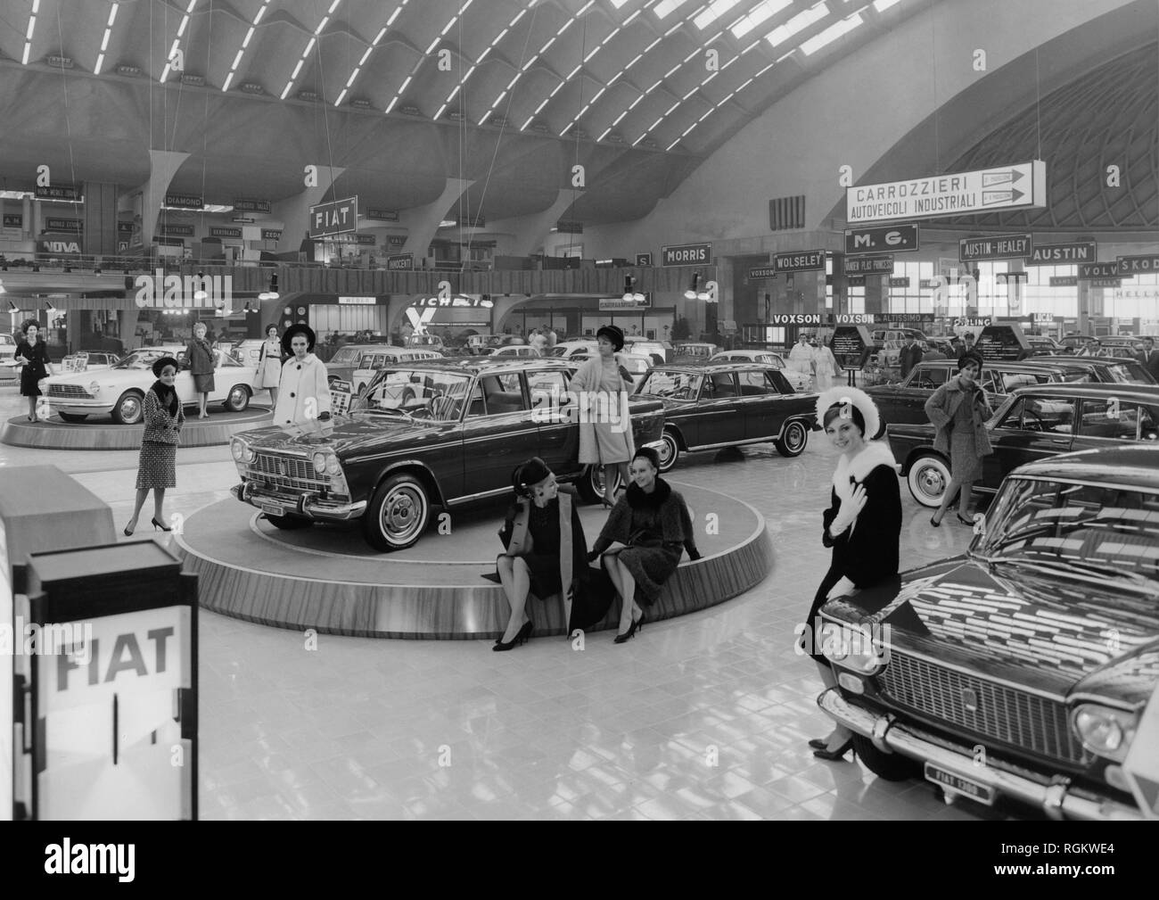 motor show, fiat stand, turin, piemonte, italy 1963 Stock Photo - Alamy