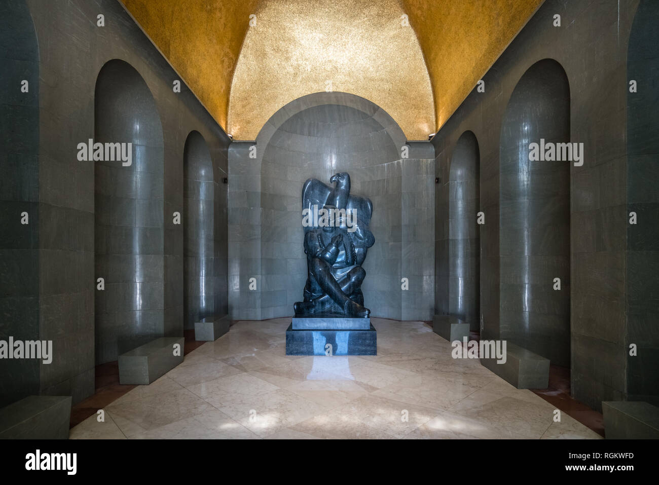 Njegos statue inside a crypt in a mausoleum, created by famous sculptor ...