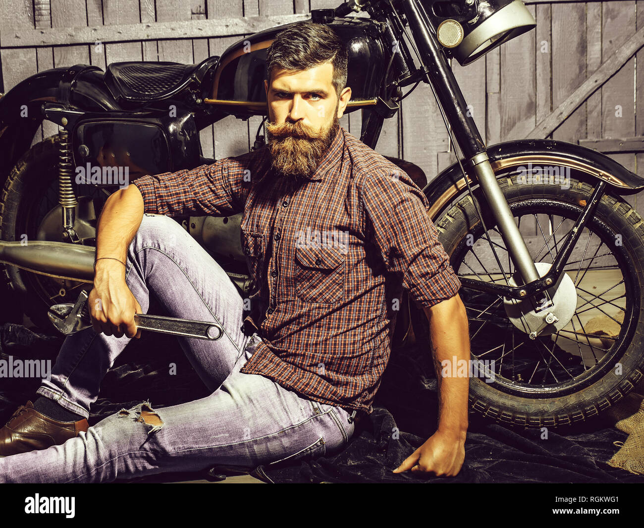 Biker moustache hi-res stock photography and images - Alamy