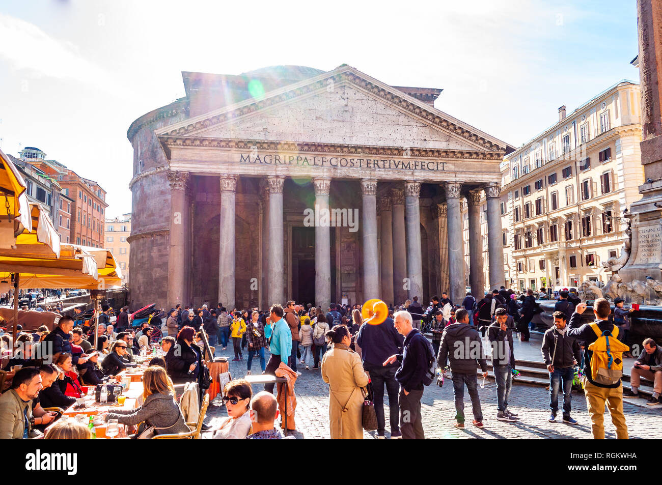 Rome, Italy - November 18, 2018: People walking on the square of the ...