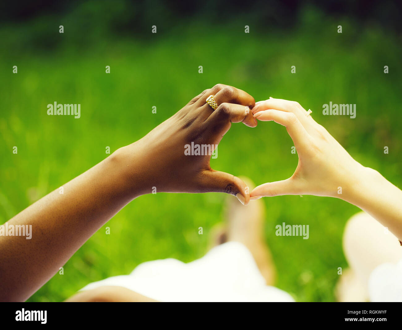 Hands make heart shape gesture Stock Photo - Alamy
