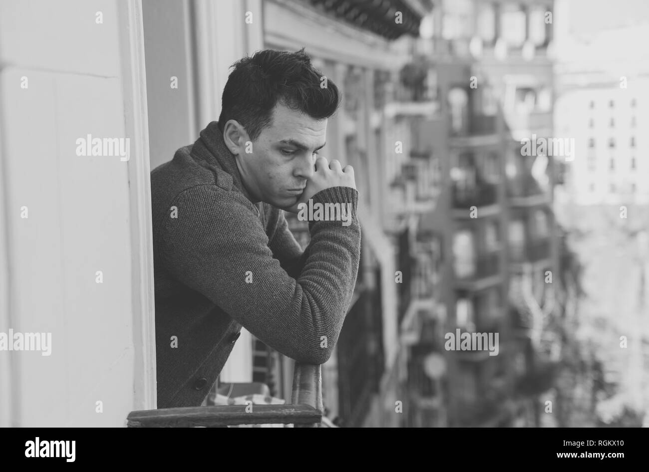 Crying man sad Black and White Stock Photos & Images - Alamy
