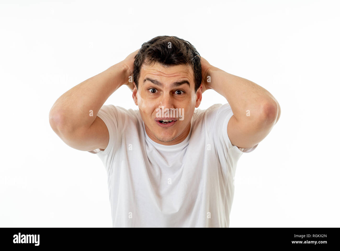 Portrait of Winning successful man celebrating being a winner and ...