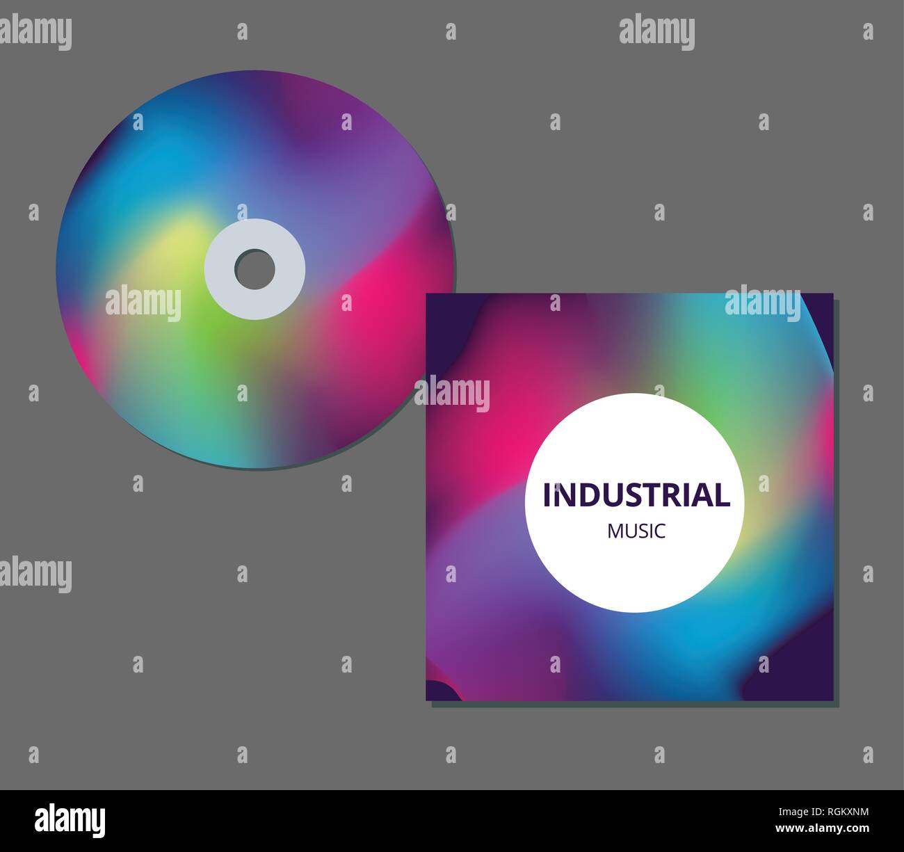 CD cover presentation design template with copy space and wave effect ...