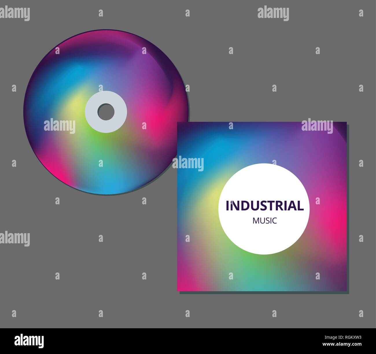 CD cover presentation design template with copy space and wave effect ...