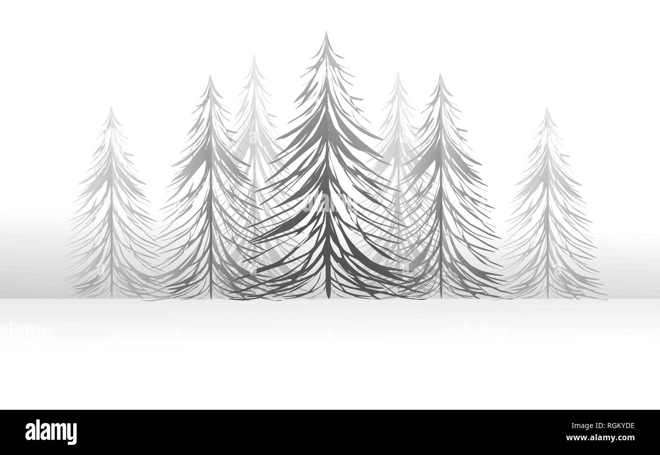 Bright white snow forest Stock Vector Images - Alamy
