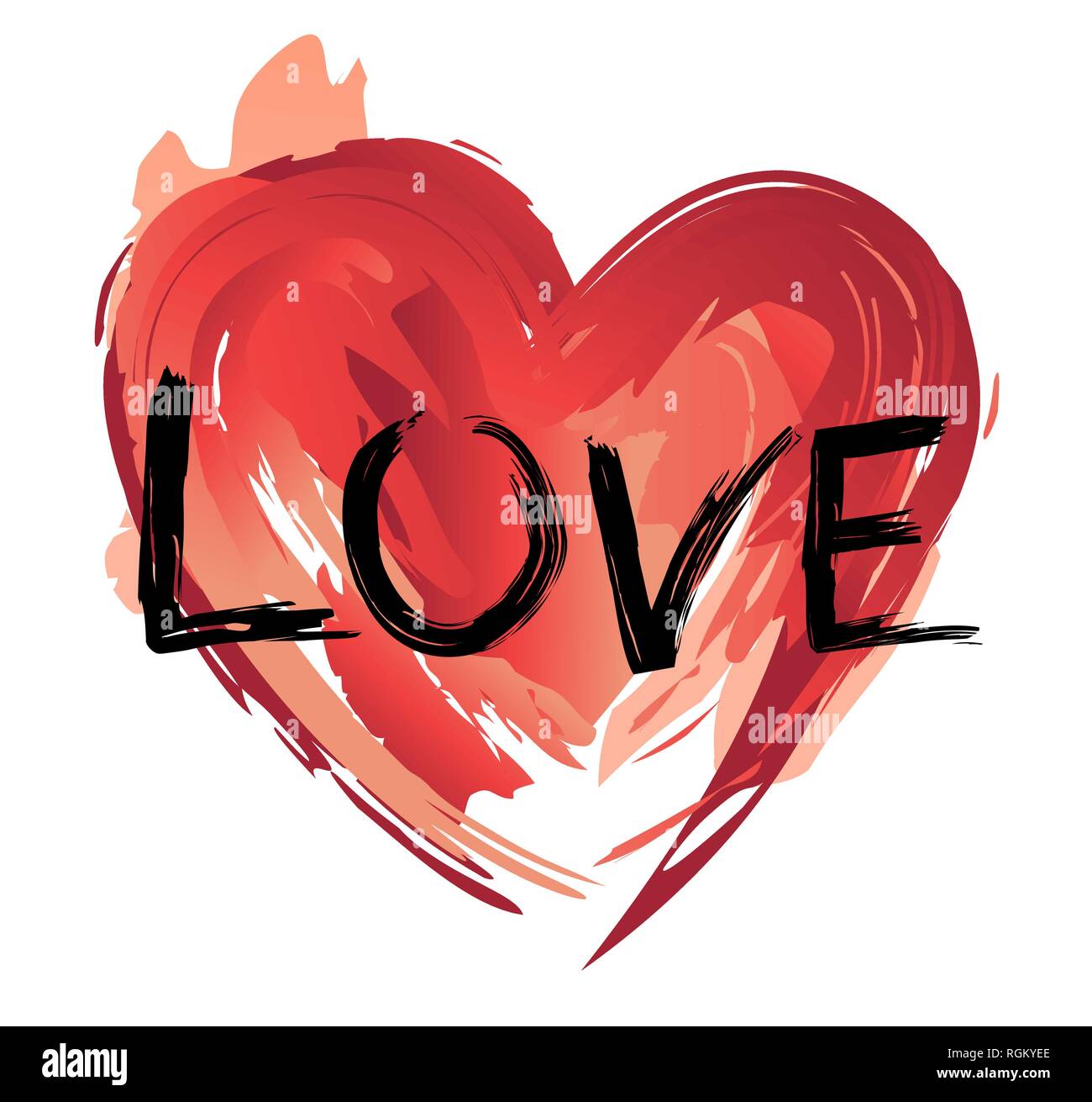 Brush painted heart vector image Stock Vector Image & Art - Alamy