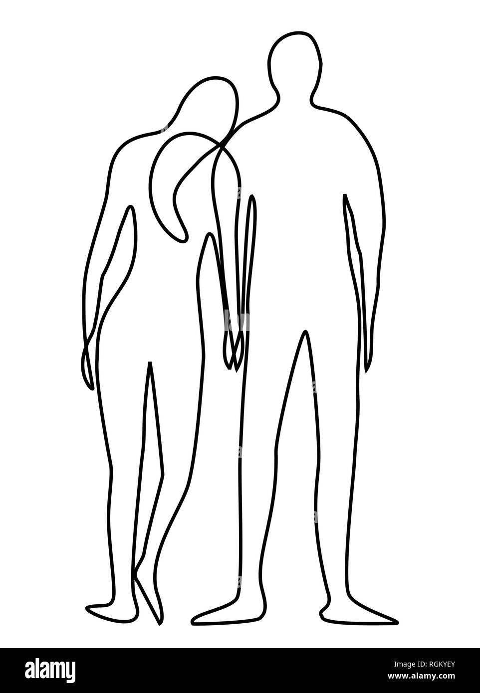 Portrait woman drawing heart Stock Vector Images - Alamy