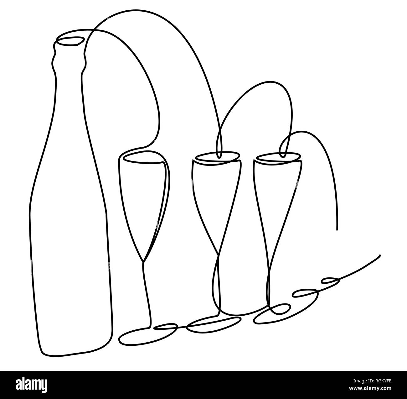 Party abstract background one line drawing Stock Vector Image & Art - Alamy