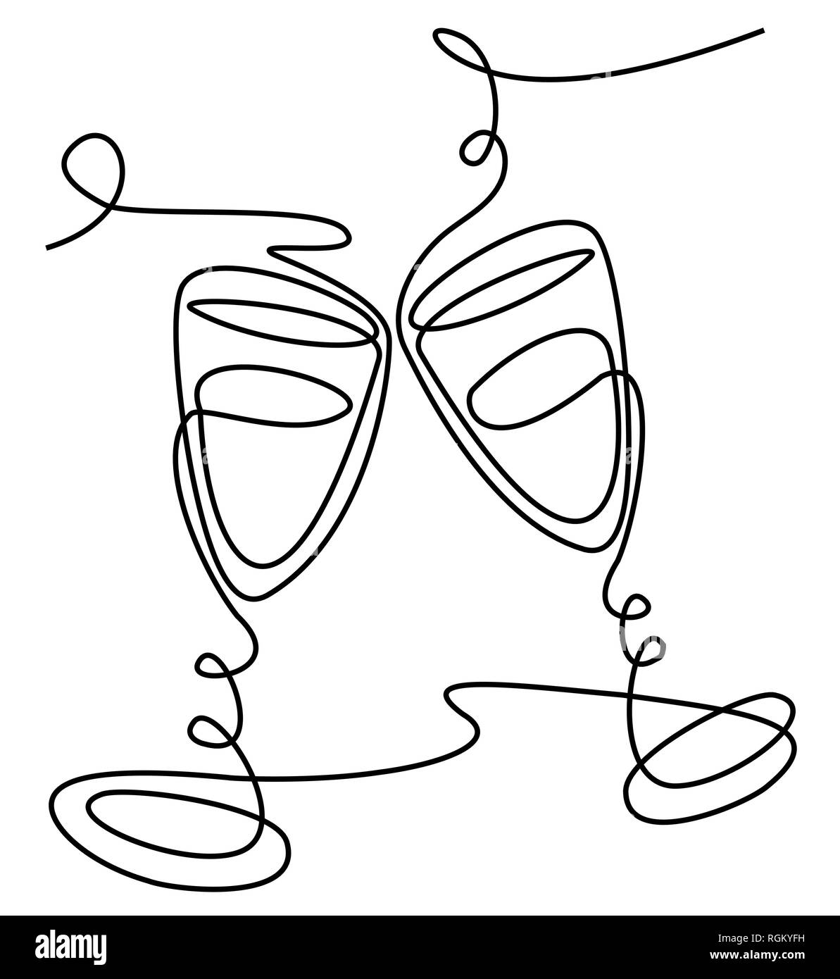 Party abstract background one line drawing Stock Vector Image & Art - Alamy