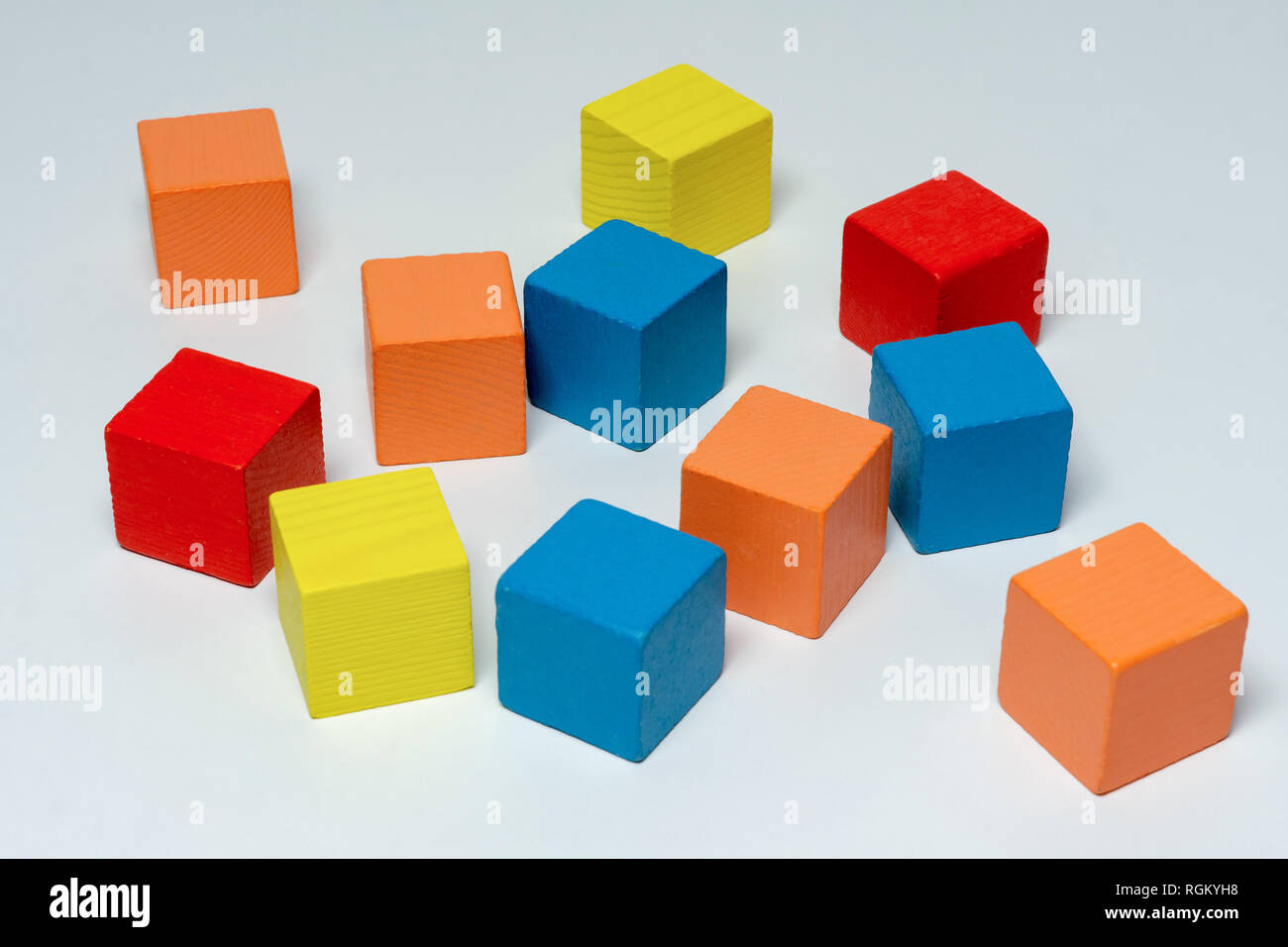 Colorful wooden childen's building blocks scattered loose Stock Photo ...