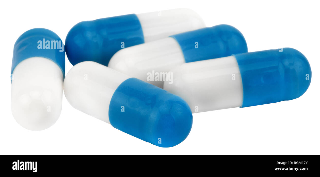 pills capsules isolated on white background. With clipping path Stock ...