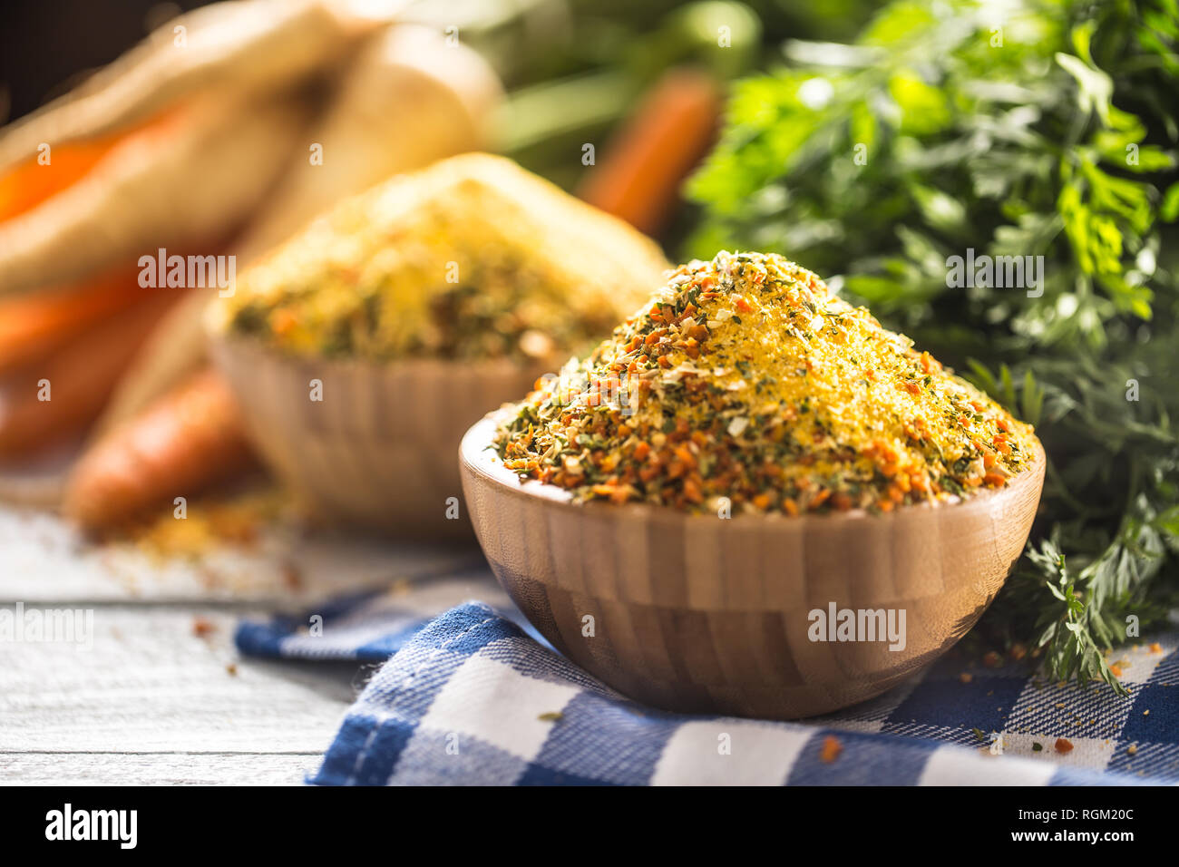 Seasoning spices condiment vegeta from dehydrated carrot parsley celery ...