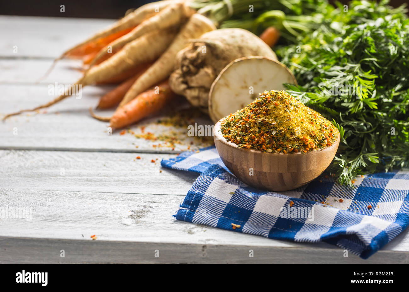 Seasoning spices condiment vegeta from dehydrated carrot parsley celery ...