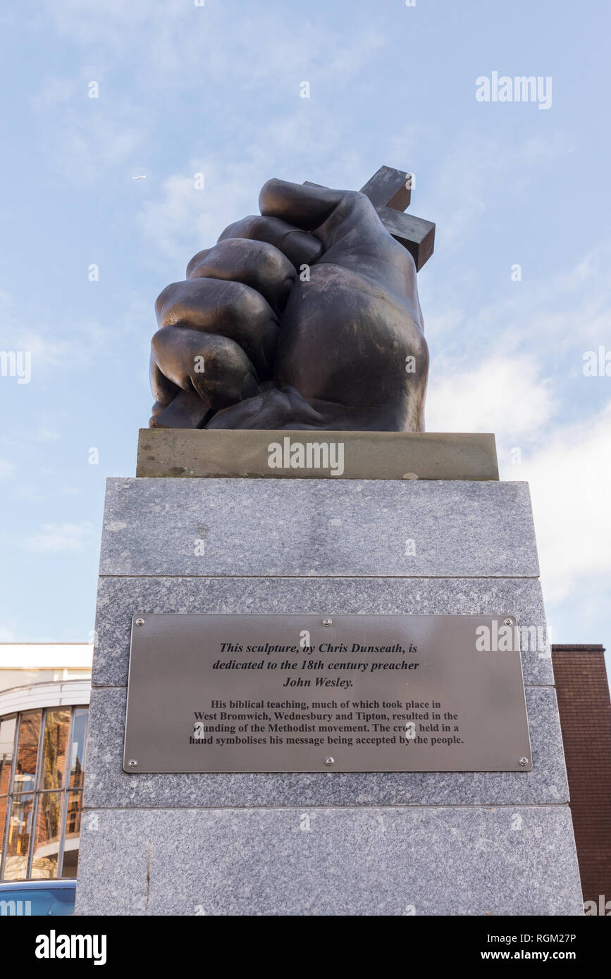 Sculpture dedicated to Methodist preacher John Wesley Stock Photo - Alamy