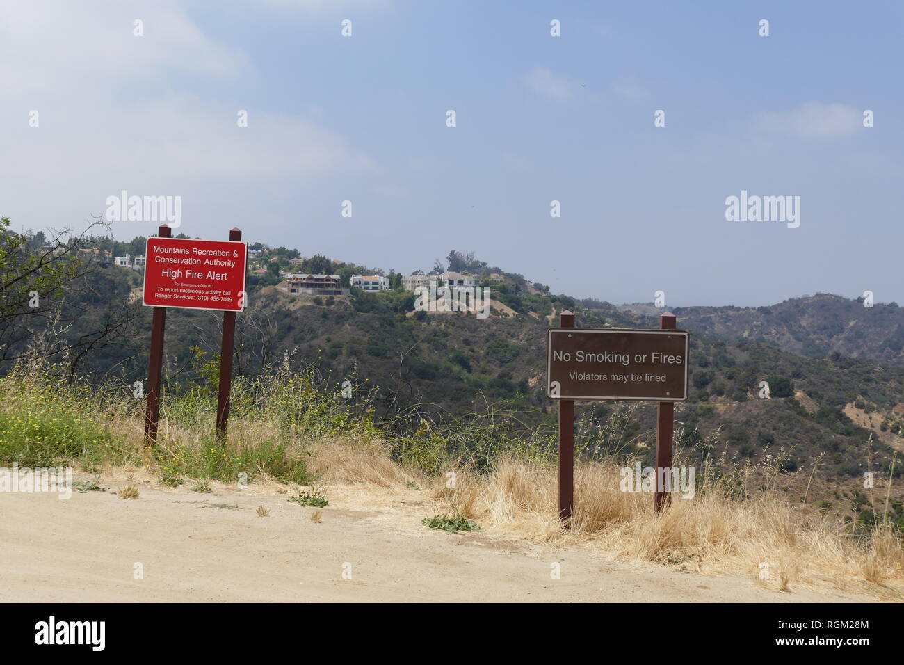 Fire warning signs Stock Photo - Alamy