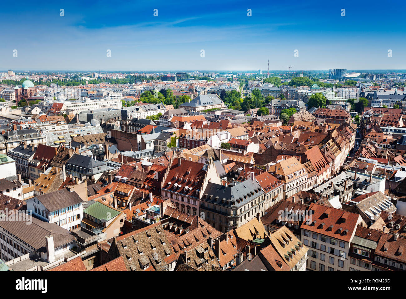 Strasbourg downtown and suburbs view from above Stock Photo - Alamy