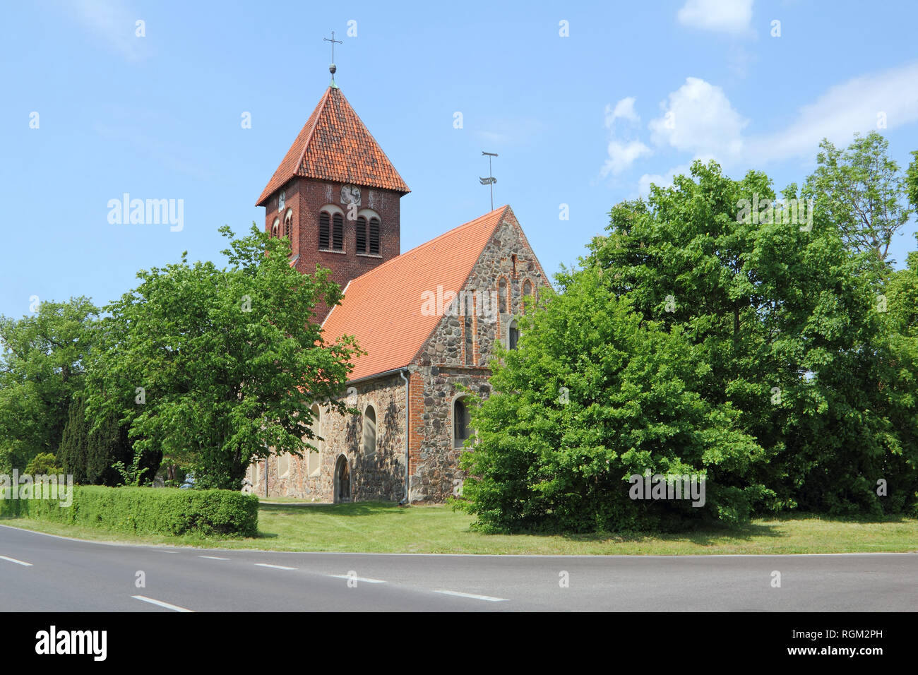 Medieval village church in Germany Stock Photo - Alamy