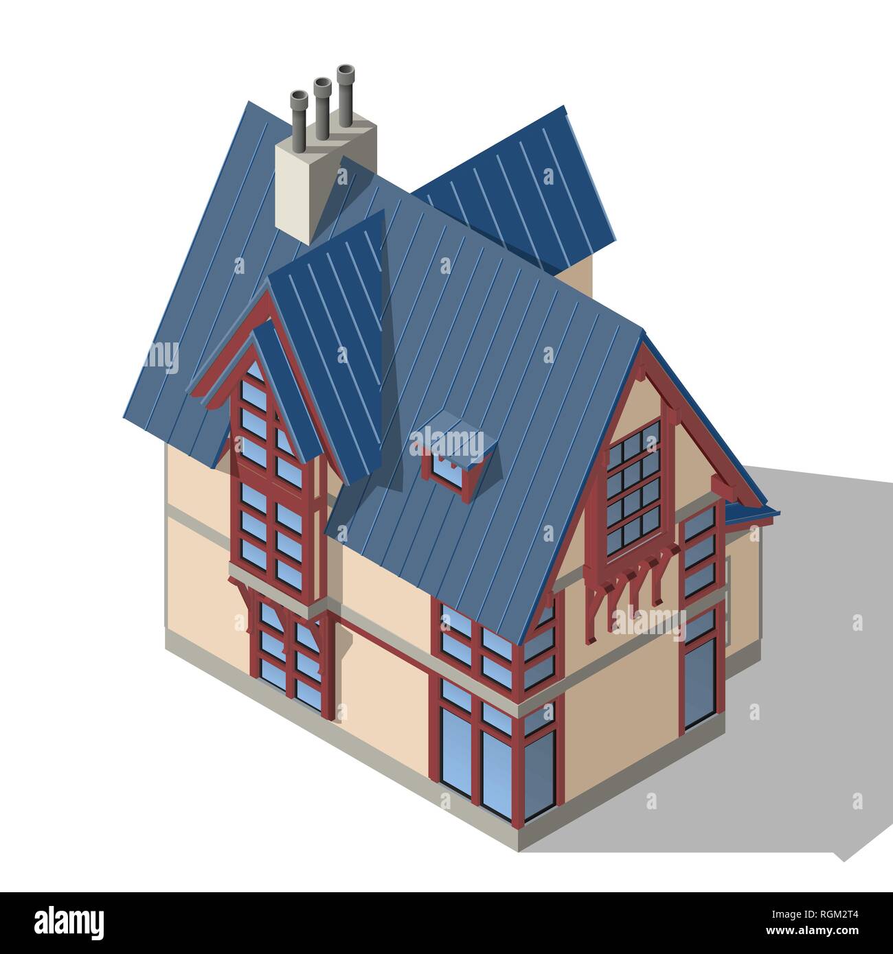 Cottage Isometric Vector Stock Vector Image & Art - Alamy