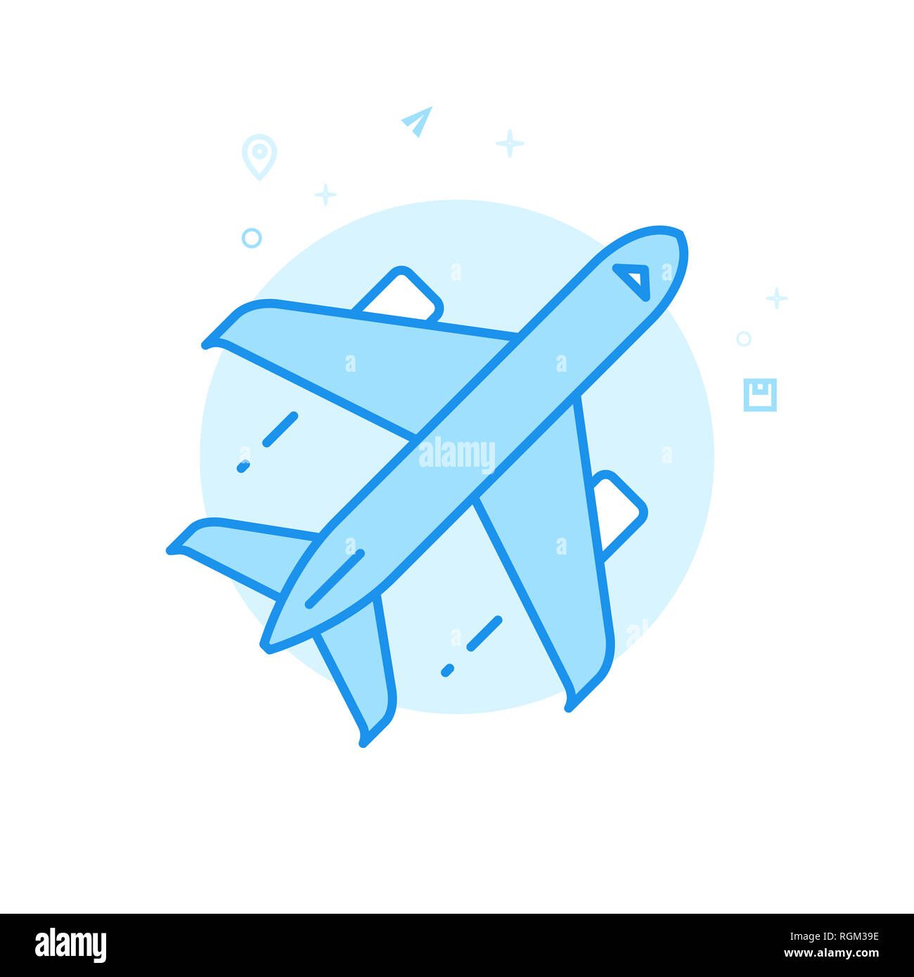 Airplane Flat Icon. Air Freight, Aircraft Symbol, Pictogram, Sign ...