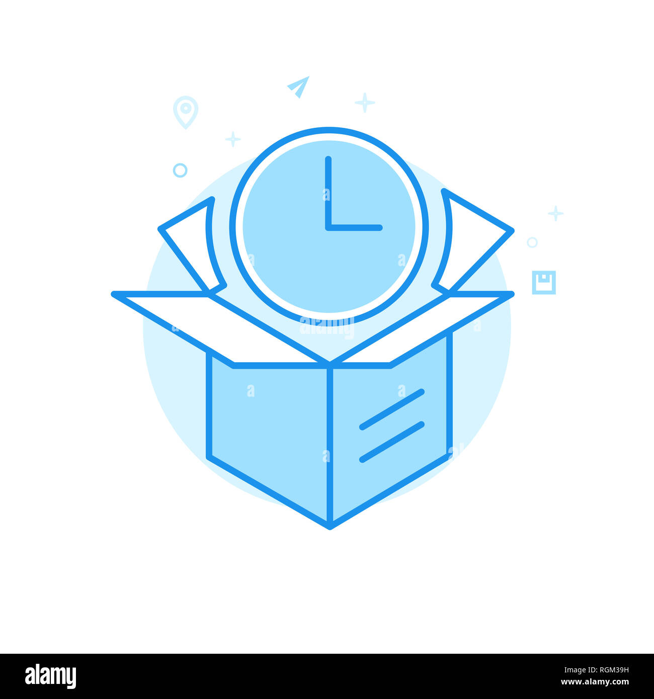 Express Delivery Flat Icon. Open Delivery Box Symbol, Pictogram, Sign ...