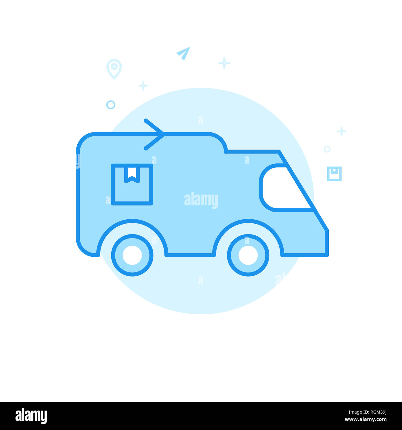 Delivery Truck Flat Icon. Fast Delivery Symbol, Pictogram, Sign. Light ...