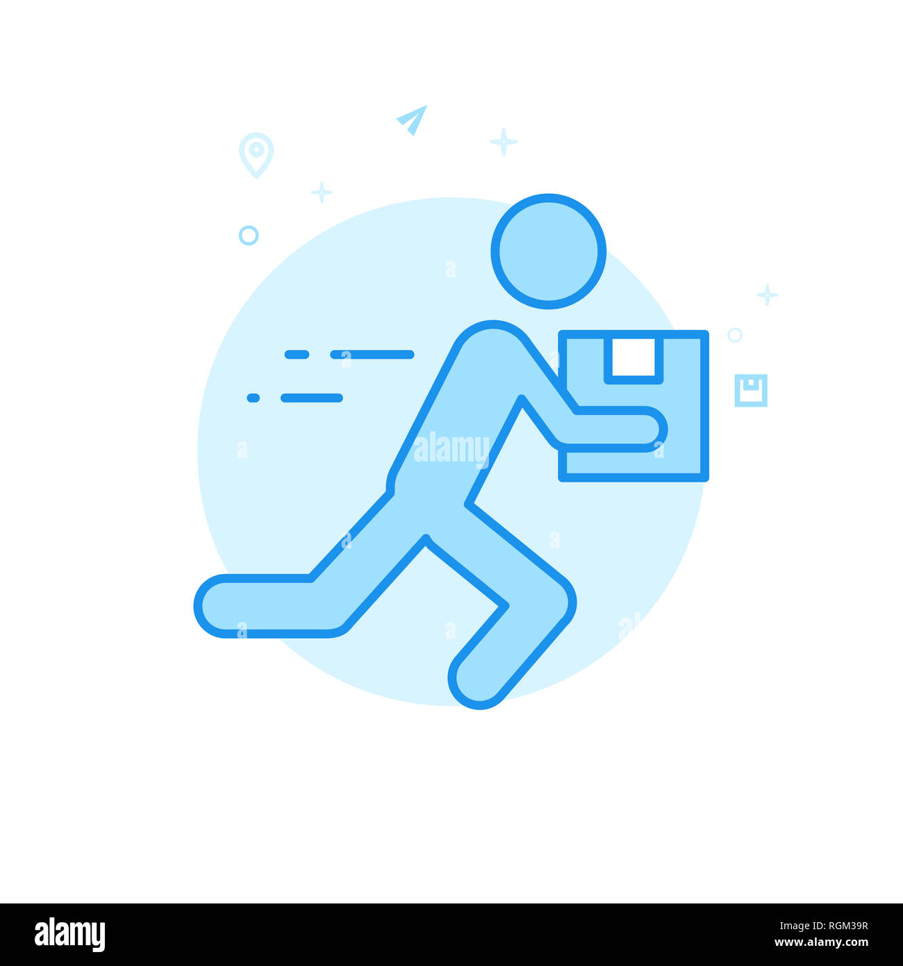 Courier Flat Icon. Express Delivery Symbol, Pictogram, Sign. Light Flat ...
