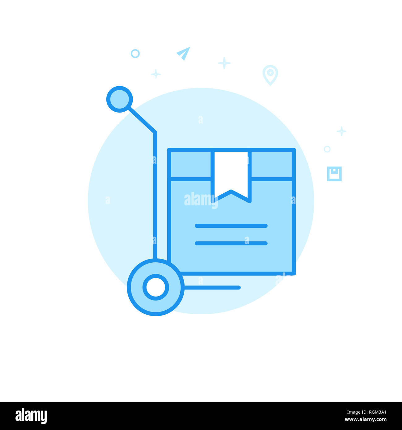 Warehouse Cart Flat Icon. Delivery Box Symbol, Pictogram, Sign. Light ...