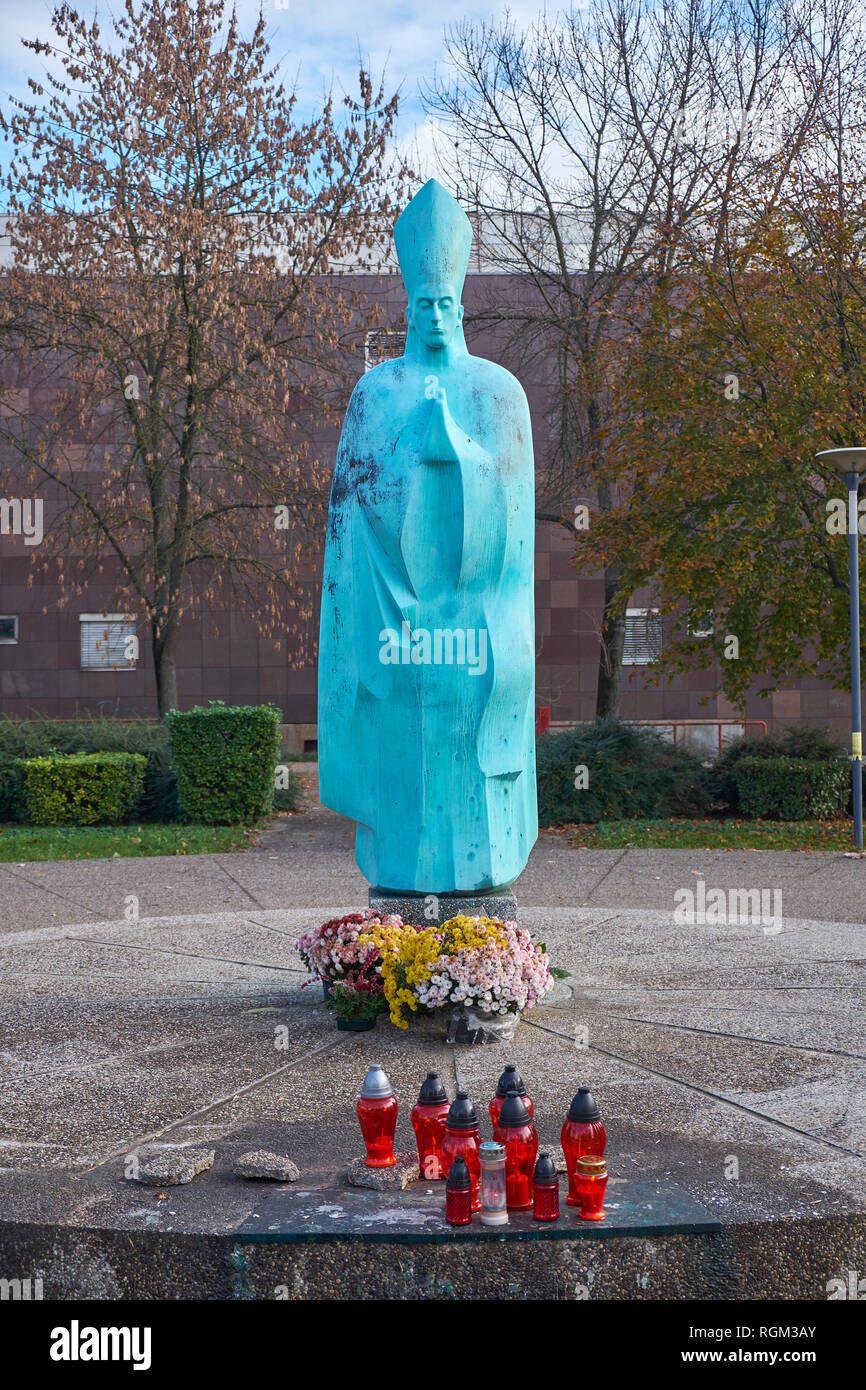 Statue of Cardinal Alojzije Stepinac, former Archbishop of Zagreb ...