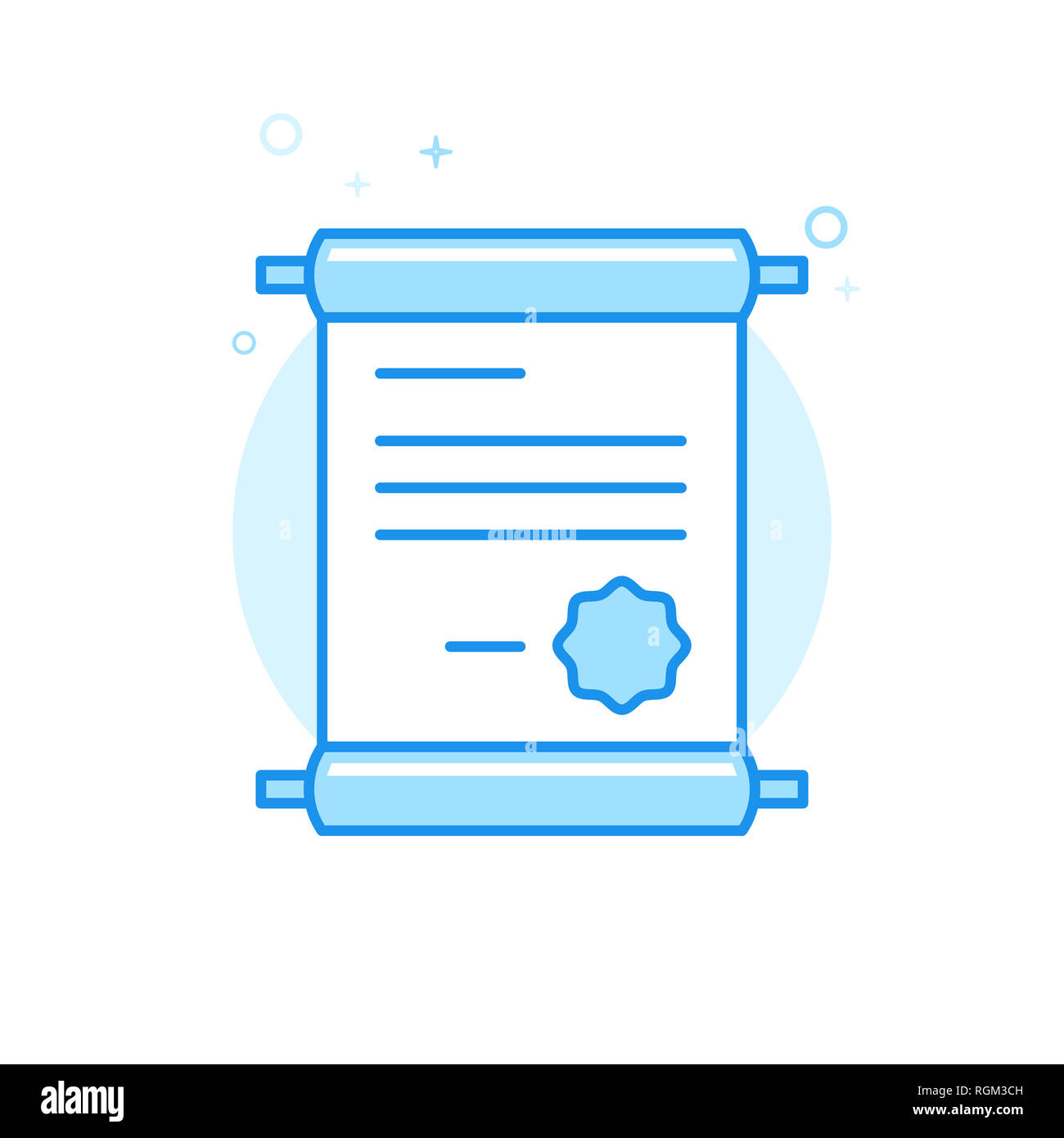 Certificate Flat Icon. Diploma Symbol, Pictogram, Sign. Light Flat ...