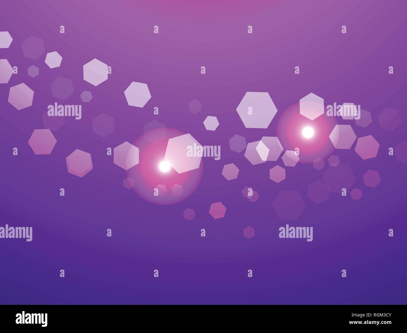 Abstract light background. Bokeh effect. Hexagons on violet gradient ... Abstract light background. Bokeh effect. Hexagons on violet gradient ...