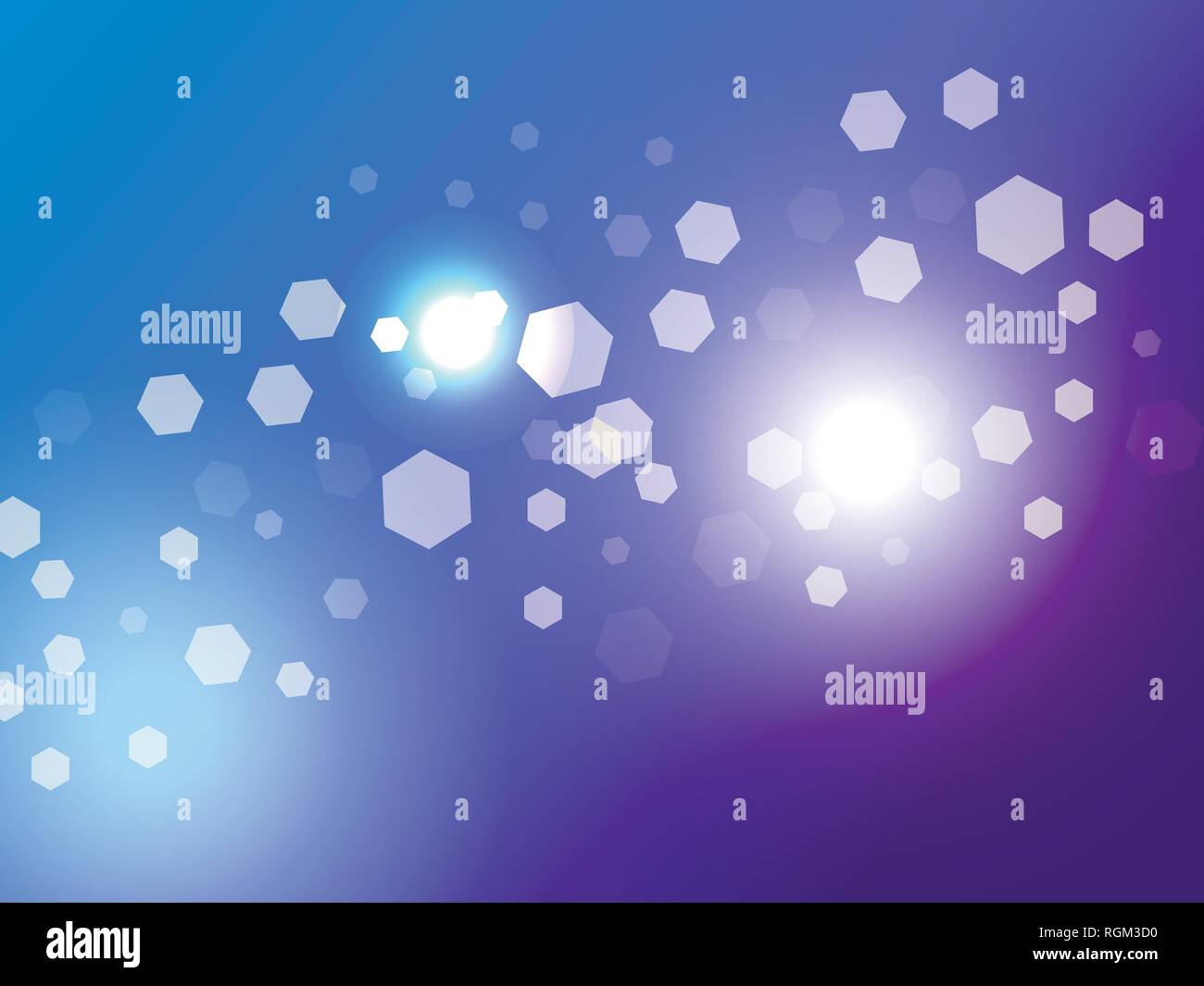 Abstract light background. Bokeh effect. Hexagons on blue gradient ... Abstract light background. Bokeh effect. Hexagons on blue gradient ...
