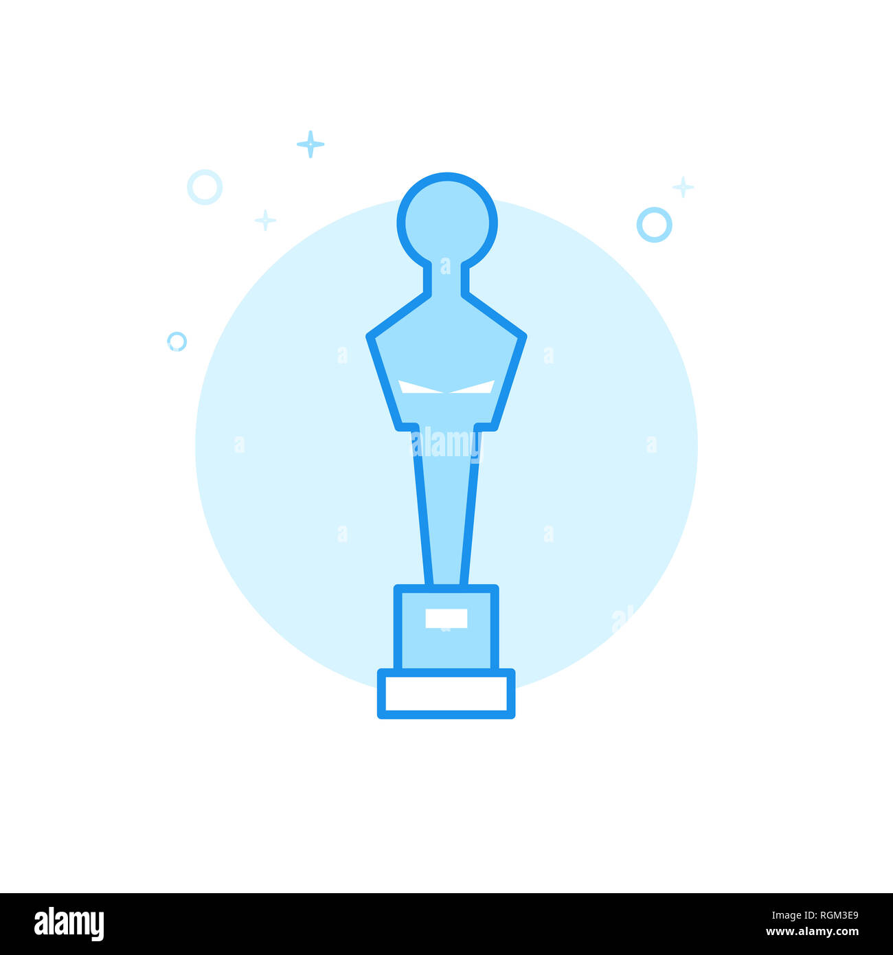 Award Statuette Flat Icon. Statue Prize Symbol, Pictogram, Sign. Light ...
