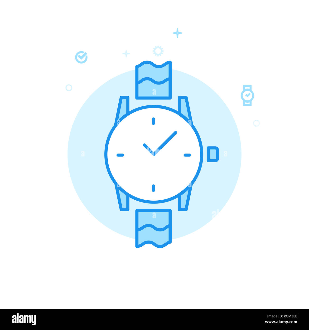 Wrist Watch Flat Icon. Mechanical Analog Clock Symbol, Pictogram, Sign ...